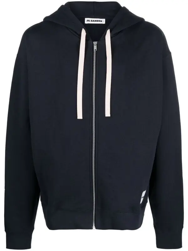 JIL SANDER Logo-patch Zip-up Hoodie