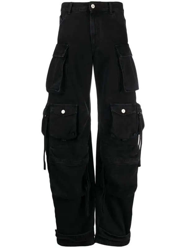 Attico Fern Cargo Jeans - Black