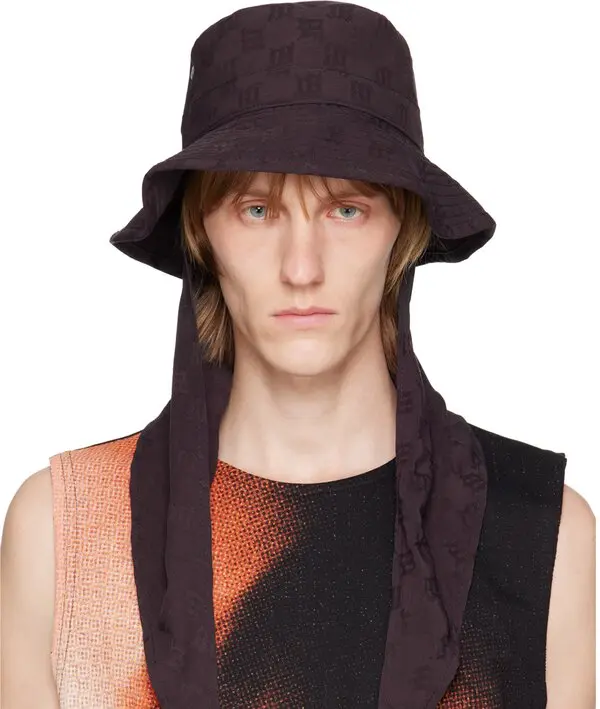 Misbhv Black Jordan Barrett Edition Scarf Bucket Hat In Washed
