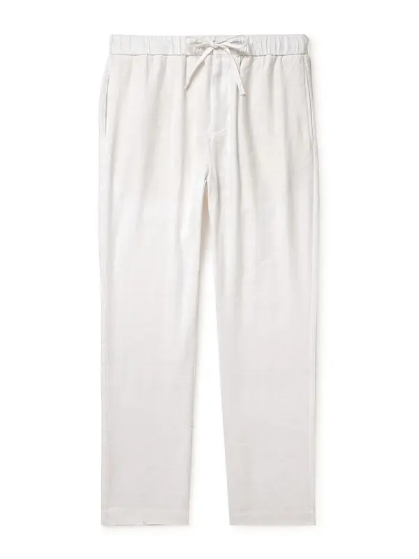 Frescobol Carioca Oscar Straight-leg Linen And Cotton-blend Trousers - White