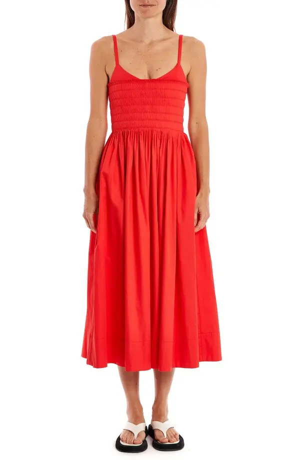 slim fit dress slacks No Limits Green Smocked Midi Dress – Shop the Mint main image 1