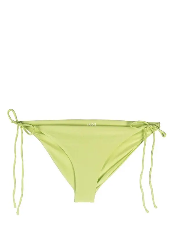 Jade Swim Metallic-sheen Side-tie Bikini Bottoms - Green
