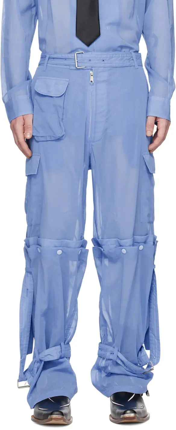 Soshiotsuki Blue Auto Mechanics Cargo Pants In Saxe - 70% Off 