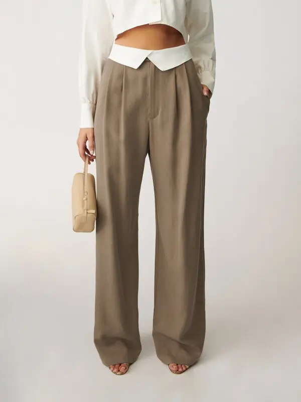 REFORMATION Petites Stevie Pant - Mushroom