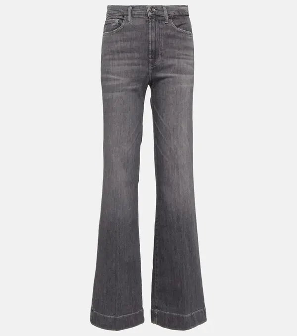 7 For All Mankind Modern Dojo High-rise Flared Jeans - Grey