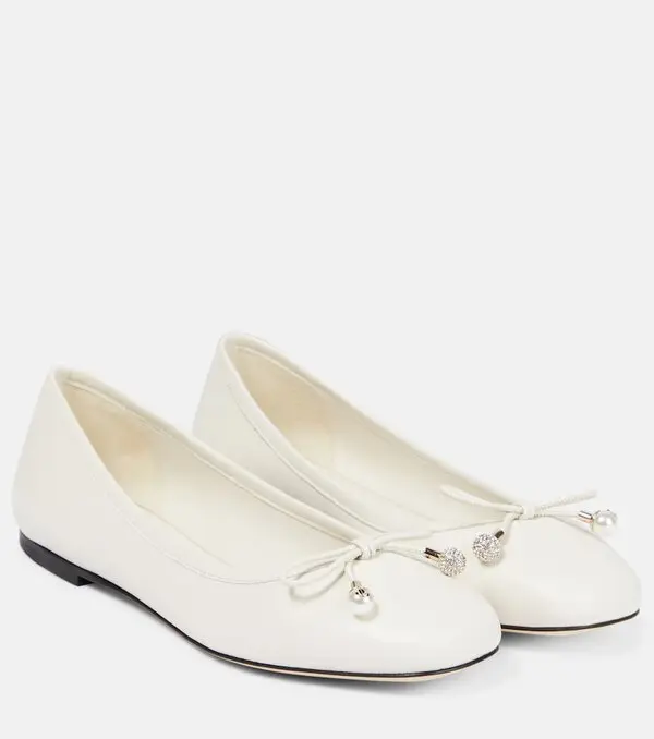 JIMMY CHOO Elme Leather Ballerinas