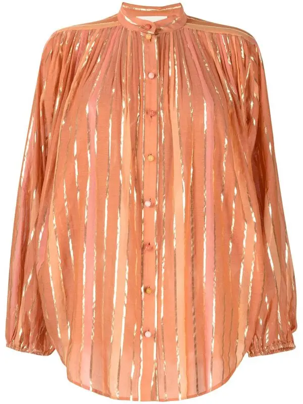 Zimmermann Striped Cotton-blend Blouse