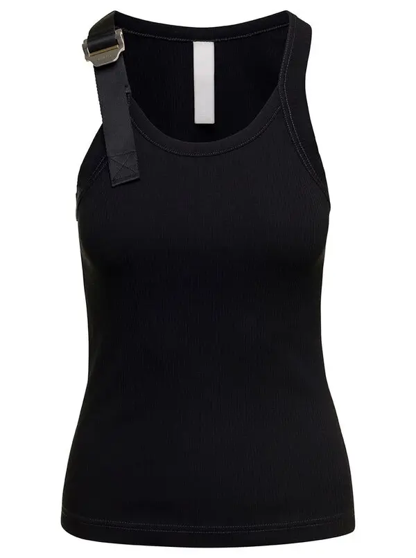 Buy DION LEE Ribbed Tank Top With Branded Buckle Detail In Stretch ...