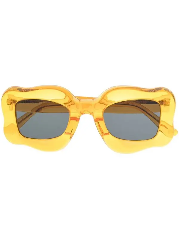 BONSAI Oversized Curved-frame Sunglasses - Orange