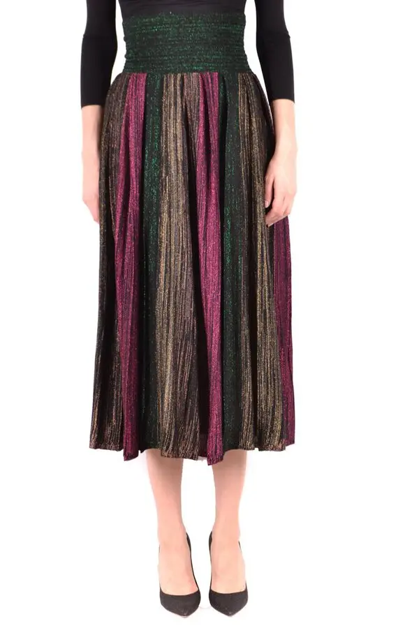 OLLA PARÉG Striped Midi Skirt
