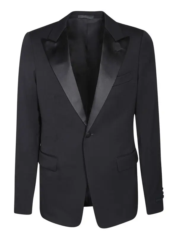 LANVIN Single-breasted Wool Tuxedo Jacket - Black