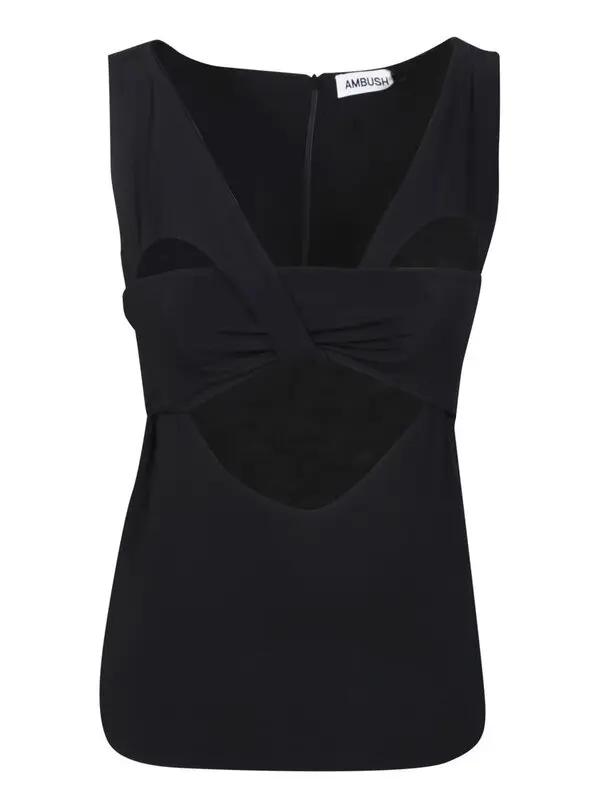 AMBUSH Cut-out Heart Sleeveless Top - Black