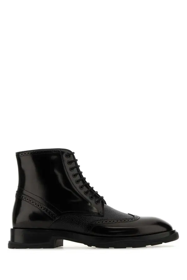 Alexander McQueen Leather Ankle Boots