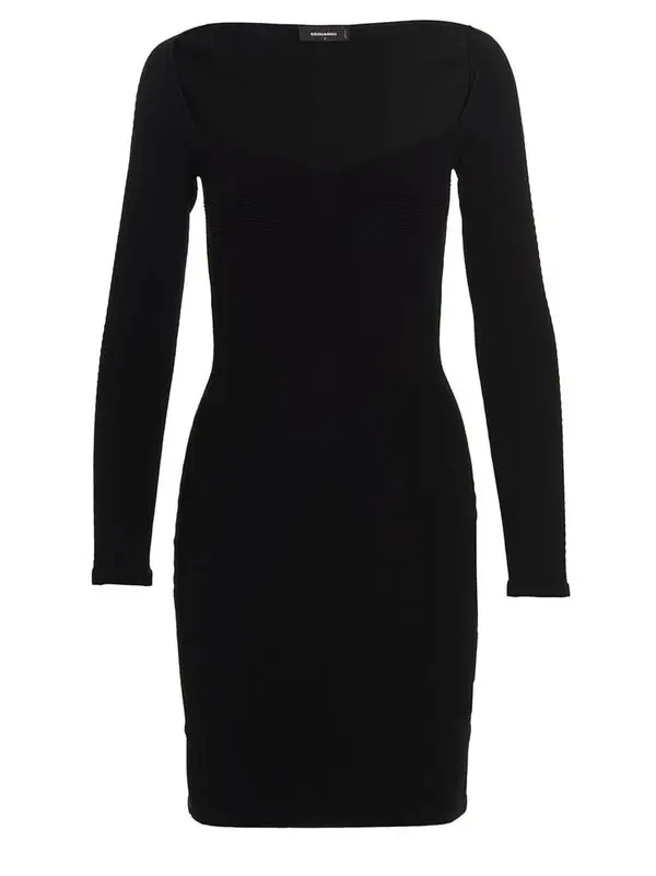Dsquared2 Ribbed Viscose Blend Dress
