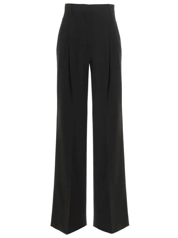 Burberry Madge Wool Wide Leg Pants - Black