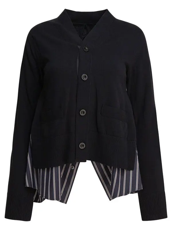 Sacai Cotton Cardigan - Black