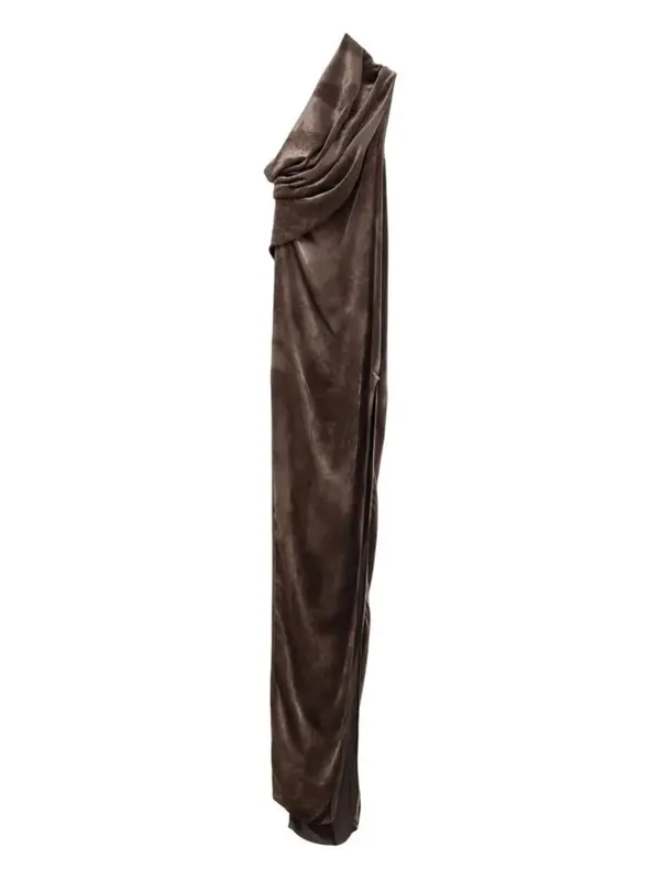 Rick Owens One-shoulder Draped Dress - Brown