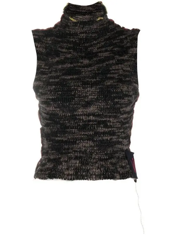 VITELLI Cosmic Knit Crop Top - Charcoal Musk
