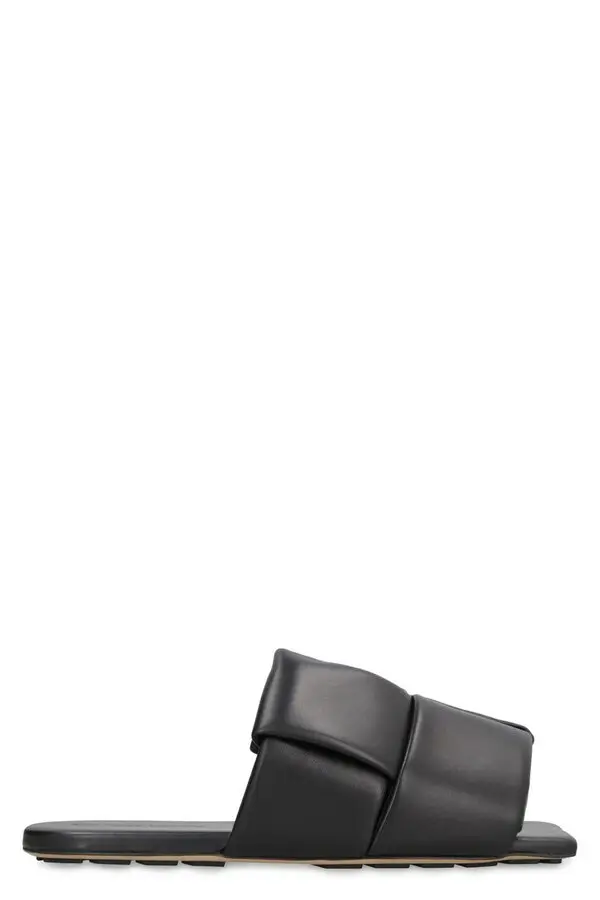 Bottega Veneta Patch Leather Mules - Black