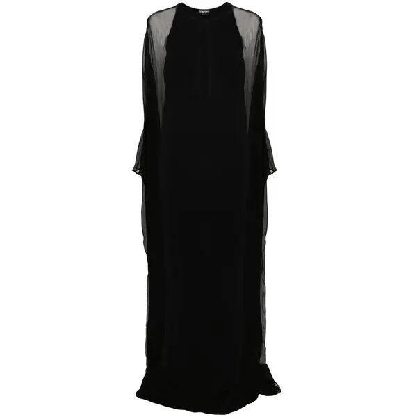 TOM FORD Stretch-silk Crepe Batwing Sleeve Maxi Dress