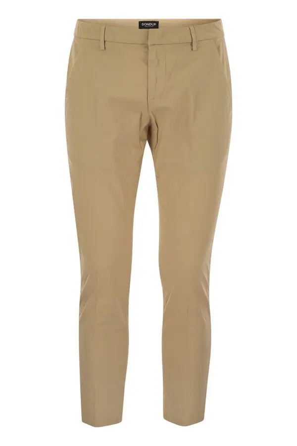 DONDUP Alfredo Slim-fit Cotton Trousers - Beige