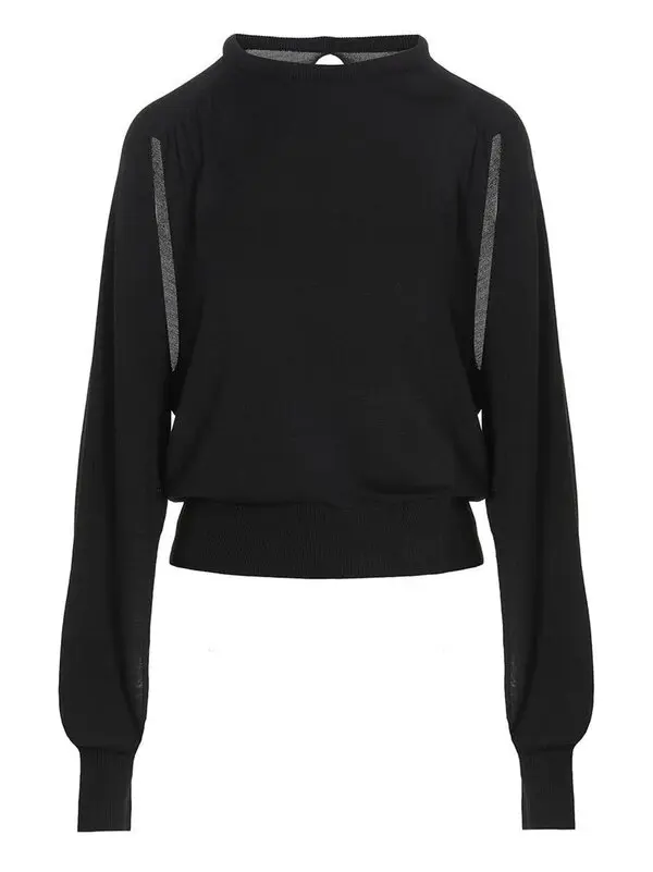 RAMAEL Cut-out Detail Silk Sweater - Black
