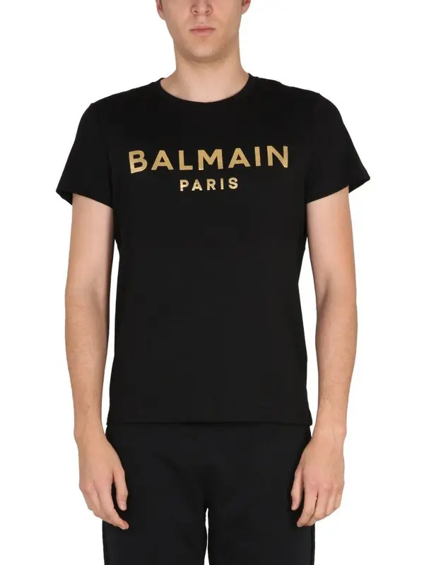Balmain T-Shirt With Logo In Black 41% Off Editorialist