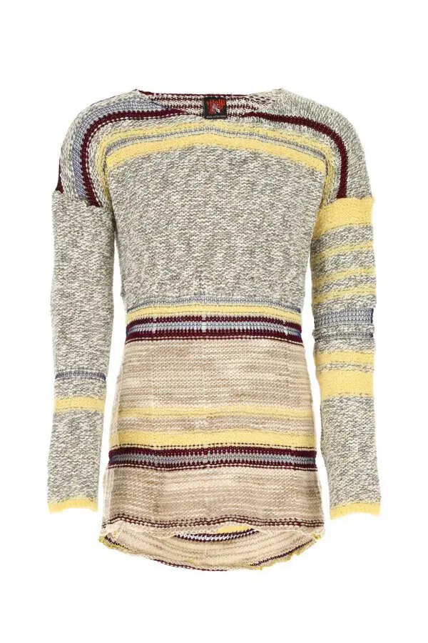 VITELLI Multicolor Striped Oversized Knit Sweater - Stripped