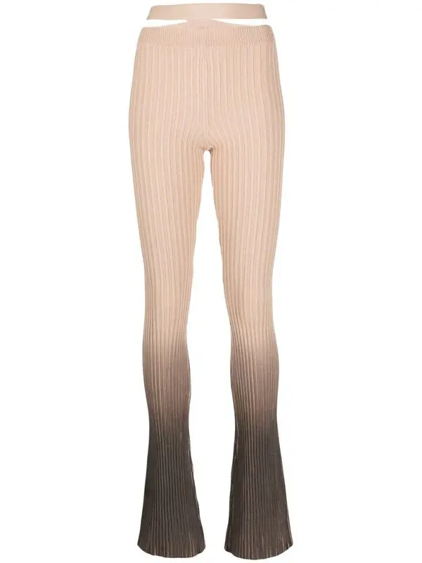 ANDREĀDAMO Printed Cut-out Trousers - Brown