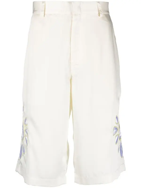 BLUEMARBLE Embroidered Satin Shorts - White