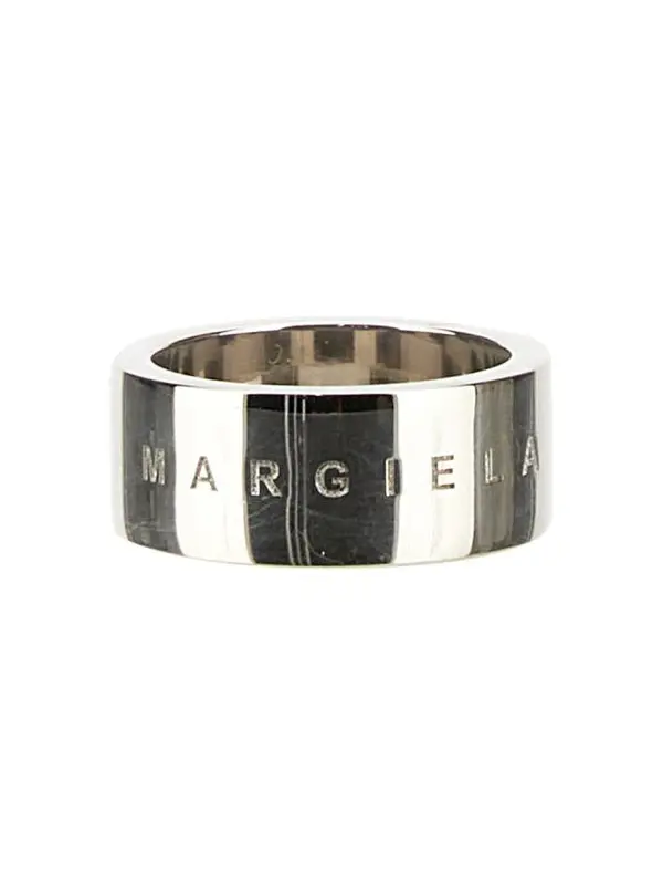 Buy MAISON MARGIELA Rigid Logo Ring - Silver At 33% Off | Editorialist