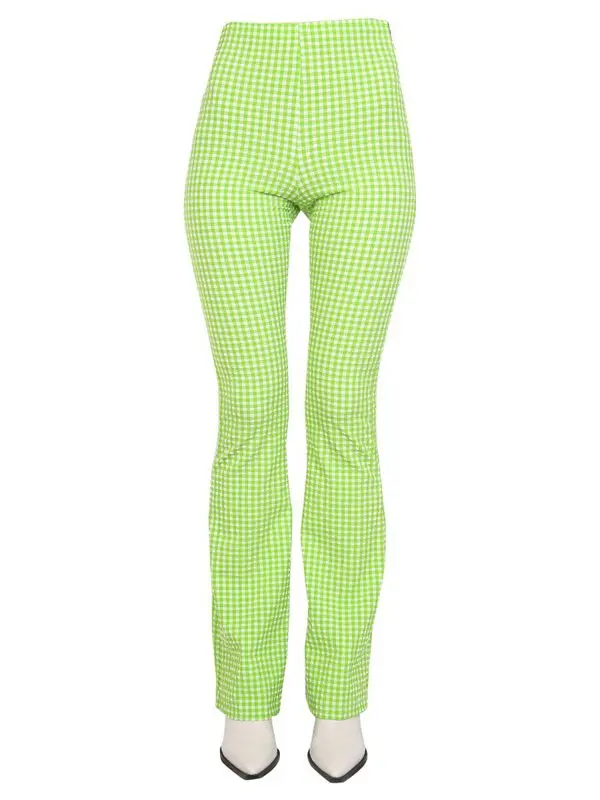 MSGM Plaid High-waisted Pants