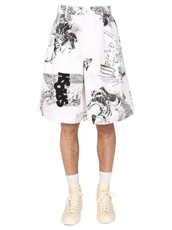 Comme Des Garçons X Christian Marclay Printed Shorts