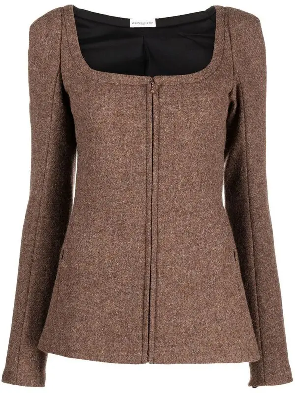 Veronique Leroy Zipped Fitted Jacket - 35 Chestnut