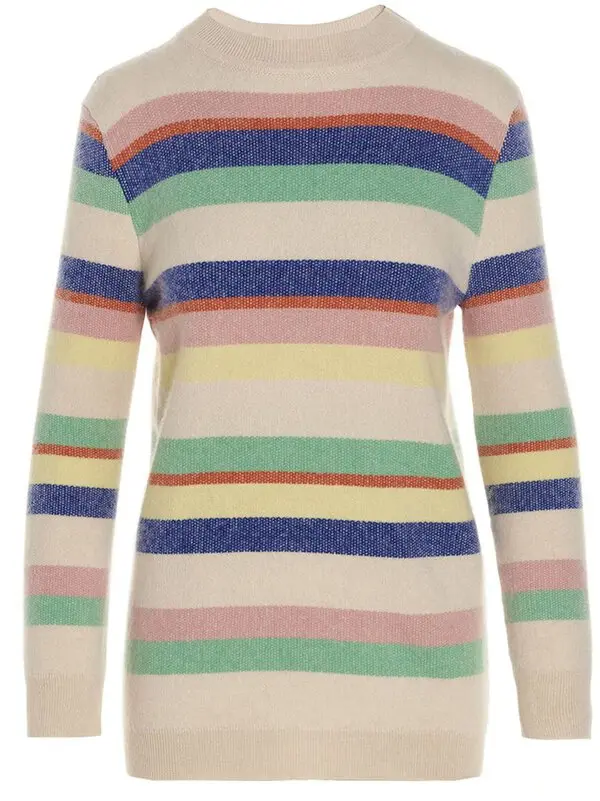 MIXIK Striped Cashmere Crewneck Sweater - Multicolor