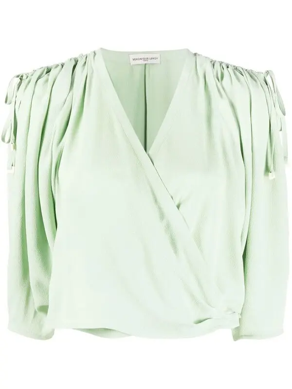 Veronique Leroy Gathered Shoulder Cross Top - 70 Mint
