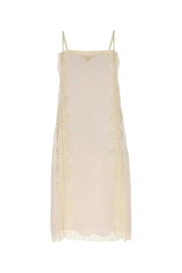 Prada Ivory Linen Dress - White