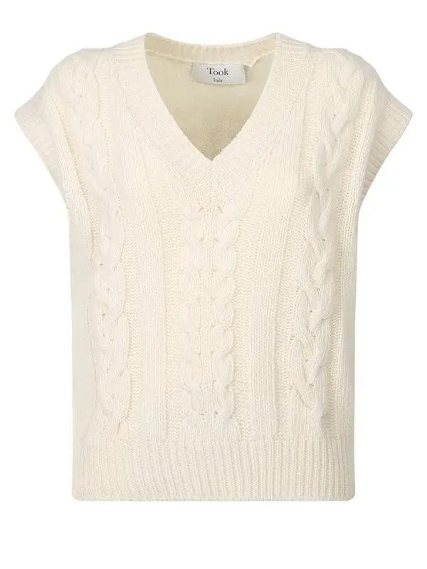 TOOK Knitted Cable Knit Vest
