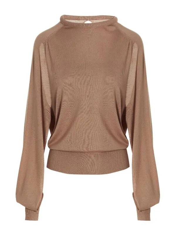 RAMAEL Cut-out Silk Sweater - Beige