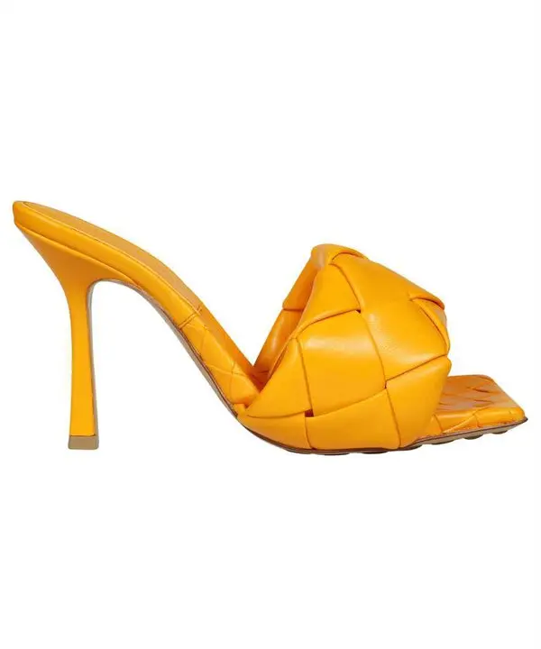 Bottega Veneta Lido Leather Mules - Orange