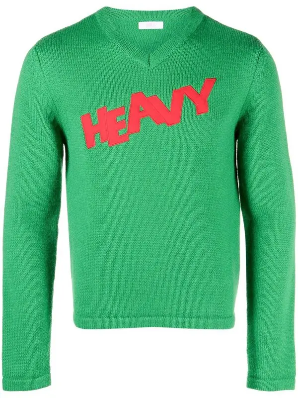 ERL Logo Knit Sweater - 1 Green