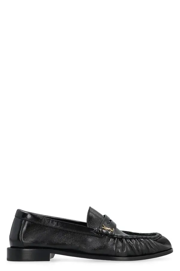 Saint Laurent Leather Loafers - Black
