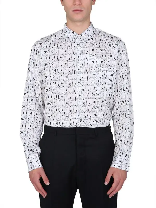 Comme Des Garçons X Kaws Print Shirt - White