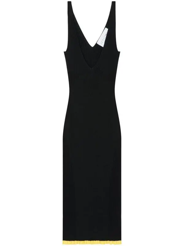 AZ FACTORY X ESTER MANAS V-neck Ribbed Midi Dress
