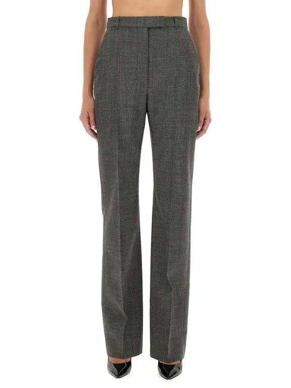 Alexander McQueen Wool Straight Leg Pants - Grey