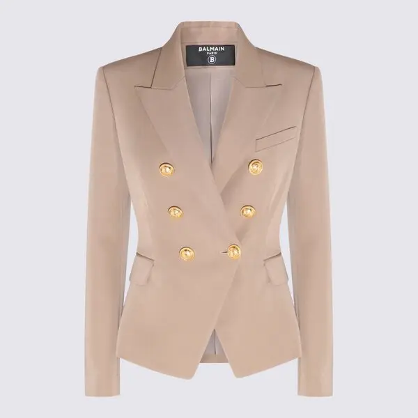Buy Balmain Brown Wool Blend Blazer - Sable At 25% Off | Editorialist