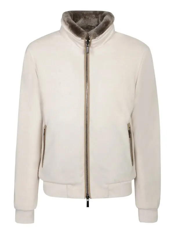 MOORER Wool-cashmere Jacket With Fur Lining