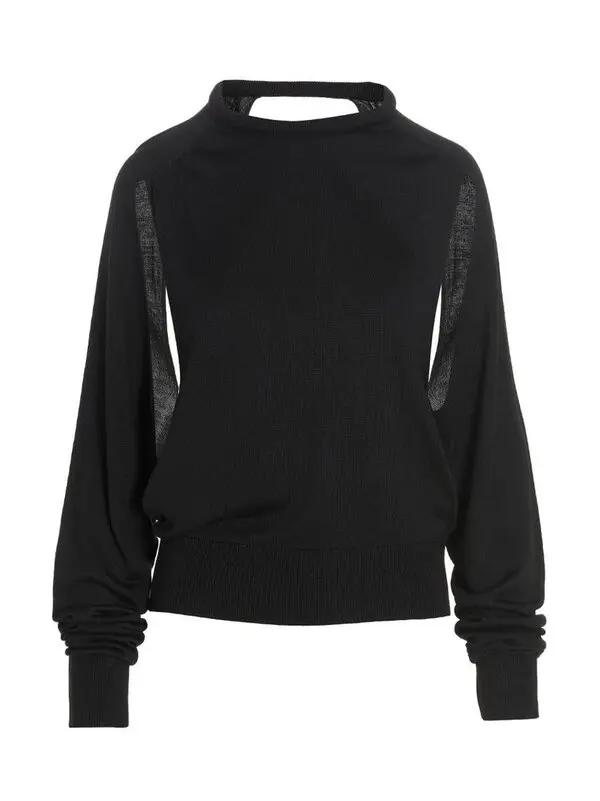 RAMAEL Cut-out Silk Sweater - Black