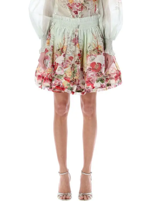 Buy Zimmermann Wonderland Flip Mini Skirt - Elka Flower Print At 28% ...