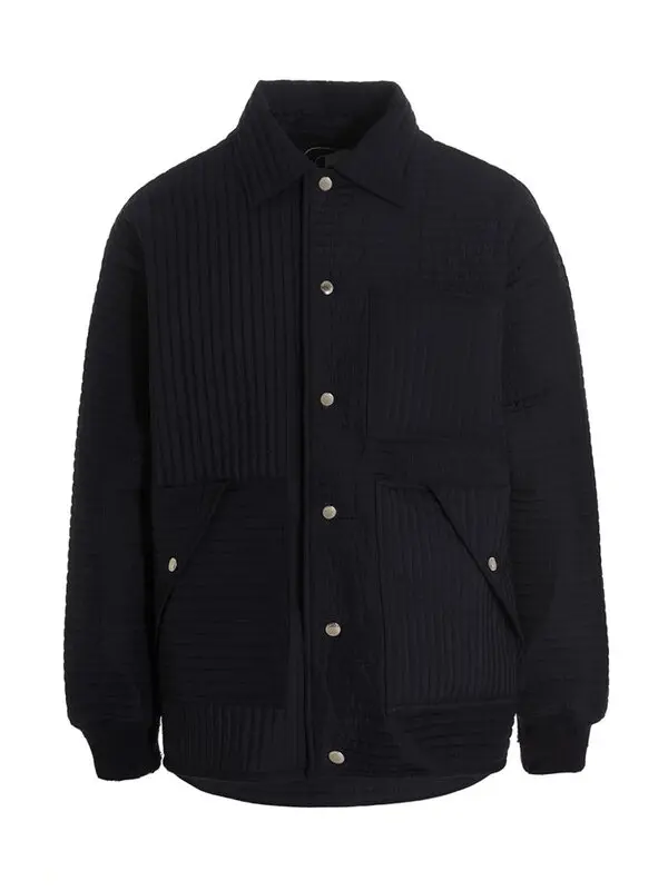 Khrisjoy Chore Quilted Striped Down Jacket - Blue